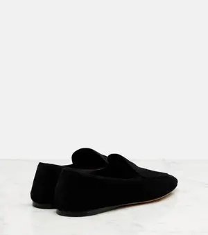 THE ROW Awar Suede Loafers - Black