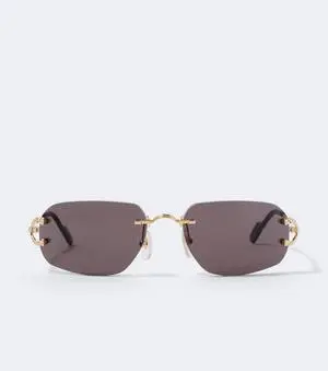 Cartier Signature C Rectangular Sunglasses - Gold
