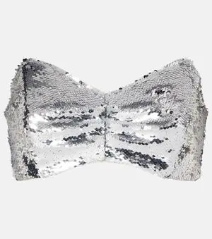 Simone Rocha Sequined Bandeau Top - Silver