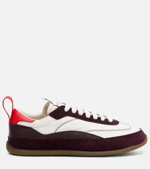 Alexander McQueen Suede-trimmed Leather Lace-up Sneakers - Multicoloured