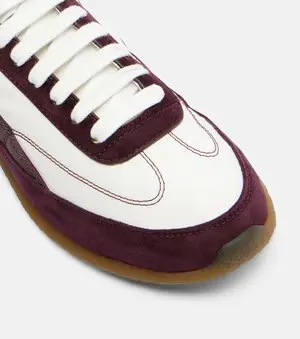 Alexander McQueen Suede-trimmed Leather Lace-up Sneakers - Multicoloured