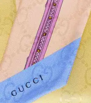 Gucci Gg Horsebit Silk Twill Scarf