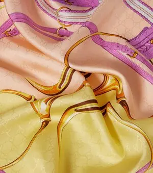 Gucci Gg Horsebit Silk Jacquard Scarf - Multicoloured
