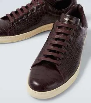 TOM FORD Warwick Croc-effect Leather Sneakers