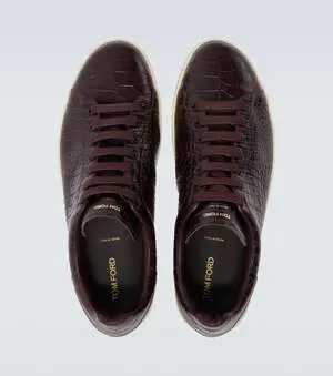 TOM FORD Warwick Croc-effect Leather Sneakers