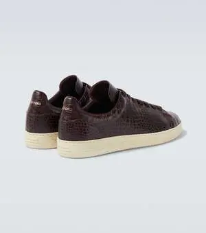 TOM FORD Warwick Croc-effect Leather Sneakers