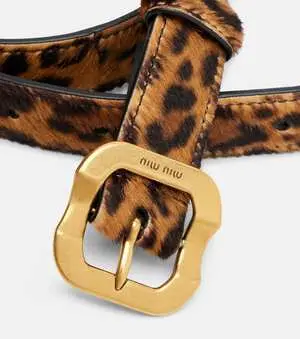 Miu Miu Leopard-print Calf Hair Belt