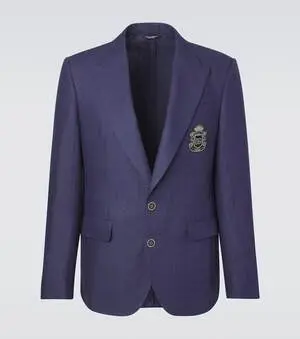 Dolce & Gabbana Logo Single-breasted Linen Blazer