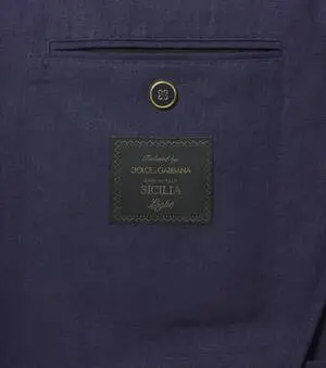 Dolce & Gabbana Logo Single-breasted Linen Blazer