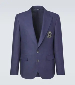 Dolce & Gabbana Logo Single-breasted Linen Blazer