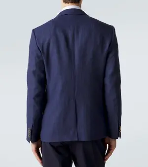 Dolce & Gabbana Logo Single-breasted Linen Blazer