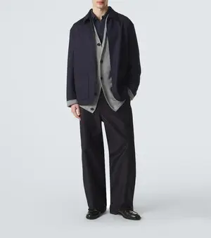 Giorgio Armani Chevron Wool And Cashmere-blend Jacket
