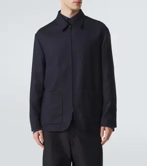 Giorgio Armani Chevron Wool And Cashmere-blend Jacket