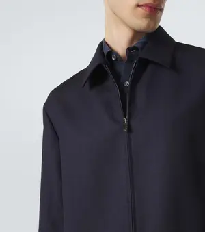 Giorgio Armani Chevron Wool And Cashmere-blend Jacket
