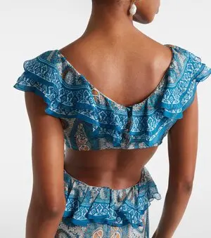 Etro Paisley Lace-trimmed Silk Maxi Dress