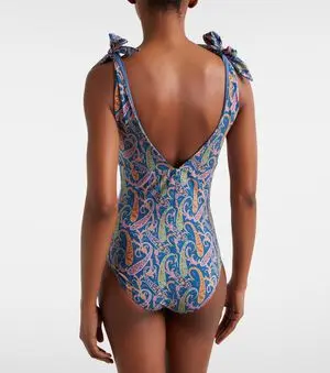 Etro Paisley Print One Piece Swimsuit - Blue