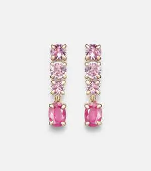 STONE AND STRAND 14kt Yellow Earrings With Pink Sapphire And Ruby - Gold