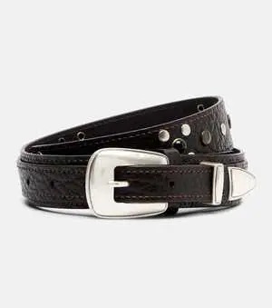 LEMAIRE Studded Leather Belt - Brown