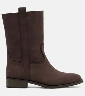 AQUAZZURA Cavalière Suede Ankle Boots - Brown