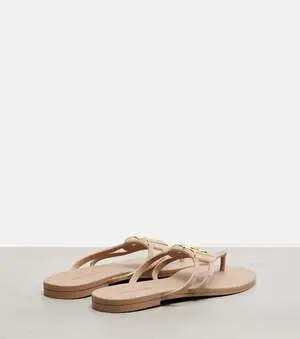 Dolce & Gabbana Thong Sandals With Dg Logo Detail - Brown