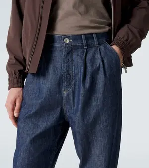 Brunello Cucinelli Pleated Tapered Jeans