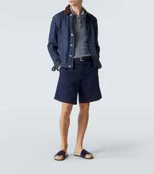 Brunello Cucinelli Suede Slides - Blue