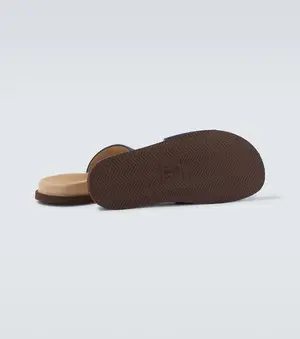 Brunello Cucinelli Suede Slides - Blue