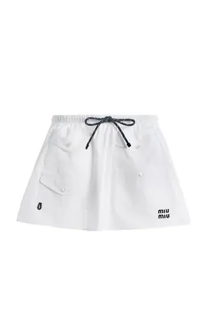 Miu Miu Cotton-poplin Mini Skirt - White