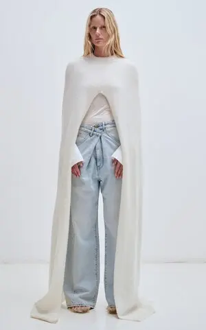 DARKPARK Long Wool-blend Knit Scarf - White