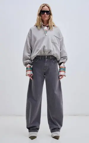 DARKPARK Cotton Carpenter Denim Jeans - Grey