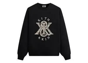 Kith K&k Python Nelson Crewneck Sweatshirt - Black