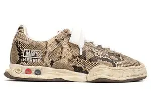 Mihara Yasuhiro Herbie Og Sole Leather Low Python Printed Sneakers