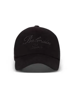Balmain Cotton Baseball Cap With Embroidery - Black