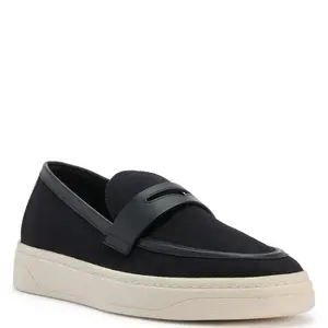 GIUSEPPE ZANOTTI Canvas Slip-on Loafers - Black