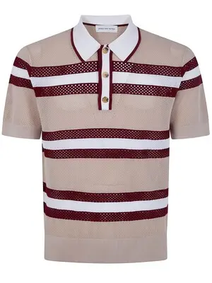 Dries Van Noten Mercy Stripe" Polo Shirt - Beige