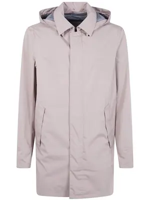 Herno Single-breasted Carcoat - Gray