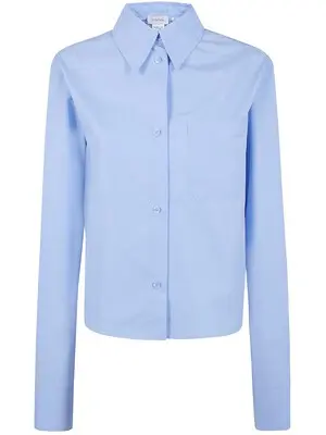 Max Mara Spxceppo Popeline Cotton Cropped Shirt