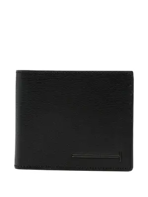 TOM FORD Supple Grain Leather Elongated T Line Classic Bifold Wallet W - Black