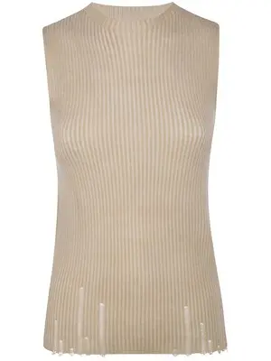 UMA WANG Sleeveless Wool Top - Brown