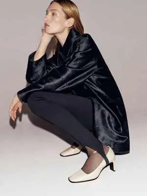 REFORMATION Veda Celine Calfhair Leather Jacket