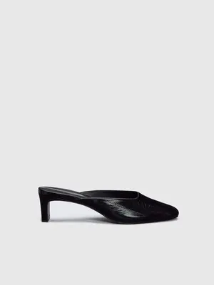 REFORMATION Inez Heeled Mule - Black