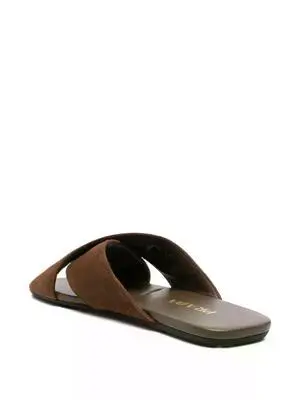 Prada Suede Criss-cross Slides