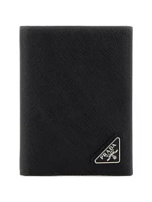Prada Logo-plaque Leather Wallet - Black