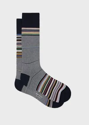 Paul Smith Signature Stripe Odd Socks - Blue