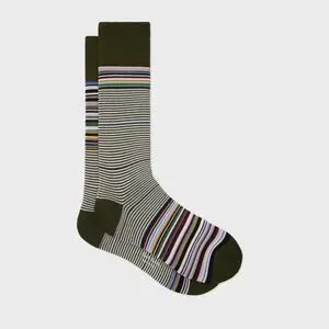 Paul Smith Signature Stripe Odd Socks - Brown