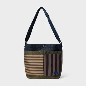 Paul Smith Recycled Nylon Multistripe Adjustable Tote - Green