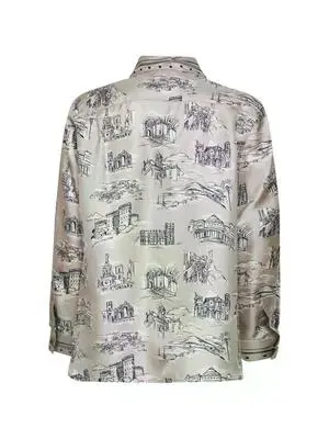 Max Mara Architectural-motif Shirt - Neutrals