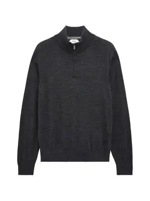 Pringle Of Scotland Quarter-zip Wool Sweater - Grey