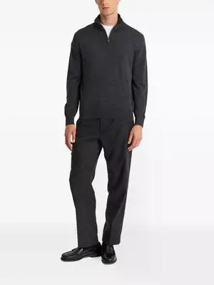 Pringle Of Scotland Quarter-zip Wool Sweater - Grey