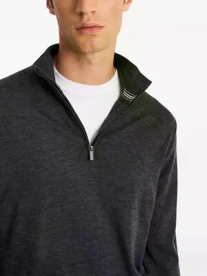 Pringle Of Scotland Quarter-zip Wool Sweater - Grey